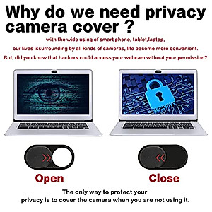 imluckies 3 Pack Webcam Cover Slide, 0.023 inch Ultra-Thin Metal Camera Cover for Laptop Computer, MacBook Pro/Air iMac iPad Tablet iPhone 8/7/6 Plus, Echo Show/Spot Web Camera Privacy Covers