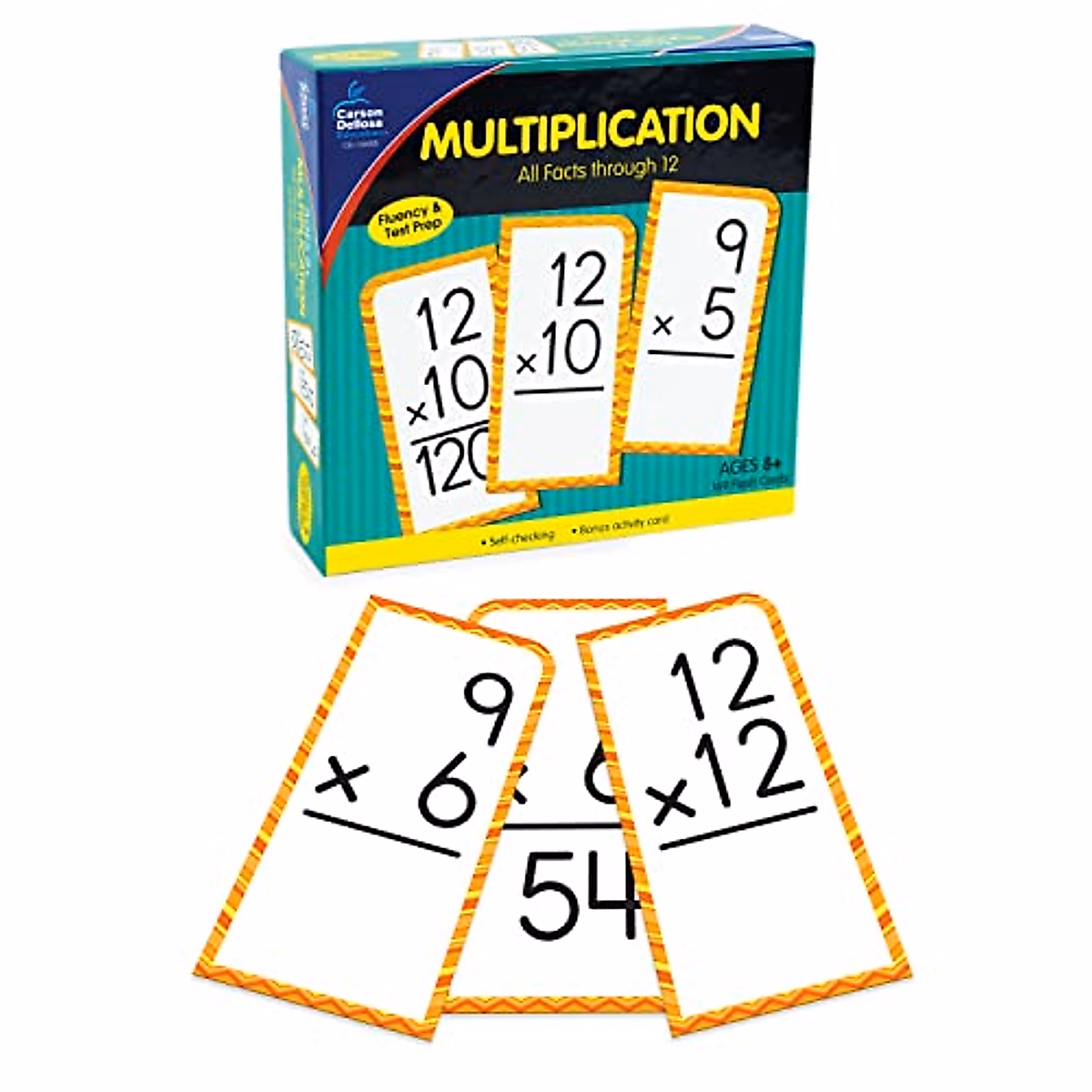 Carson Dellosa Multiplication Flash Cards for Kids Ages 8+, Times Table Flash Cards for Grade 3, Grade 4 and Grade 5, Multiplication Flash Cards with Answers