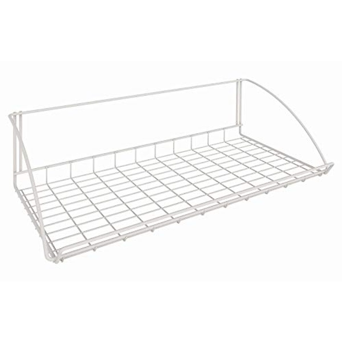 ClosetMaid 8279 24-Inch Wide Laundry Utility Hanger Shelf , White & Wire Hanging Shelf Basket for Storage, Organization in Closet or Pantry, No Assembly or Installation, Durable, White