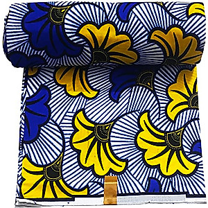Vkceeool African Print Wax Fabric Kente Cloth Fabric 100% Cotton 3 Yards (Fabric-A07)