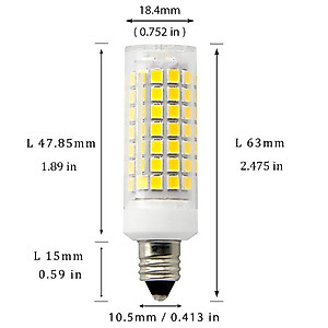 ziyidianzhi E11 LED Bulb Dimmable, 8W (75W 100W Halogen Bulbs Equivalent), Mini Candelabra Base, AC110V120V 130V, 6000K Daylight for Chandeliers Ceiling Fan Light, Pack of 4