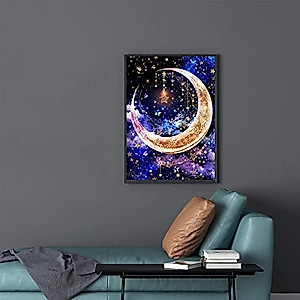 Offito Moon Diamond Art Kits for Adults Beginners Kids, DIY Full Drill Diamond Painting Kits with Gem Crystal Home Wall Decor 12x16 Inch