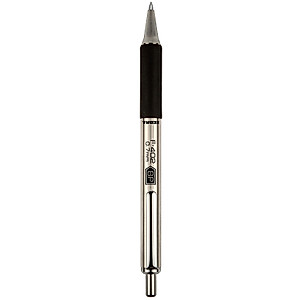Zebra Pen F-402 Retractable Ballpoint Pen, Stainless Steel Barrel, Fine Point, 0.7mm, Black Ink, 2-Pack