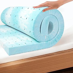 EGO Topper 4 Inch King Memory Foam Mattress Topper, Gel Foam Mattress Topper for Pressure Relief, Ventilated Design Bed Topper in a Box, CertiPUR-US Certified, 76"×80", Medium