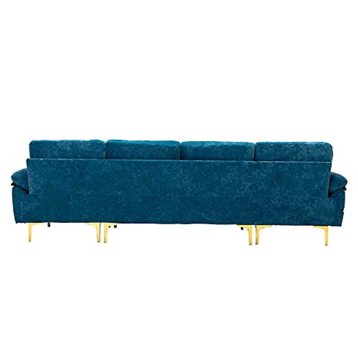 DHHU L/U-Shaped, Modern Upholstered Fabric Sofa, Convertible Left and Right Side Loungers with Footrest, Sectional Couch for Living Room or Office, C-Teal Blue