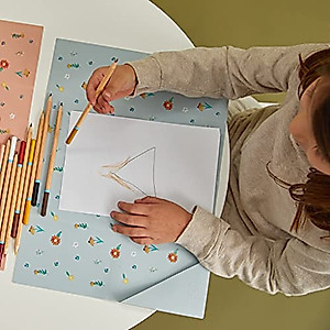 Austin Baby Co Silicone Placemat – Stain Resistant Portable Place Mats – Food Grade Silicone, Dishwasher Safe and Folds into Pocket for Easy Storage On The Go (Wildflower Chambray Blue)