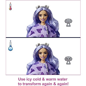 Barbie Cutie Reveal Fashion Doll with Puppy Plush Costume & 10 Surprises Including Mini Pet & Color Change