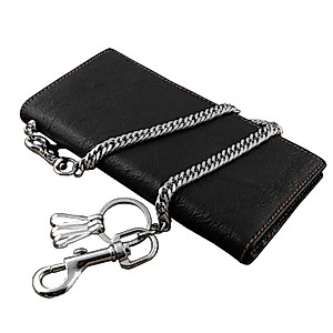 vogueteen Real Leather Mens Biker Card/Money Long Wallet Purse W/Jeans Key Chain