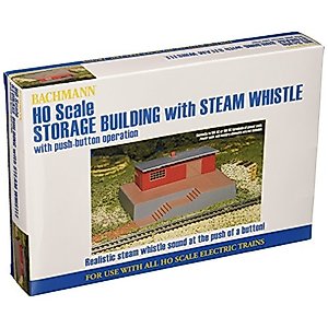 Bachmann Trains - Operating - STORAGE BUILDING with STEAM WHISTLE SOUND - HO Scale,46209