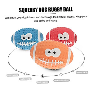 MERRYHAPY 3pcs Teething Ball Toys Teething Toy Squeaky Animal Chewing Toys Fetch Toys for Large Dogs Pet Chew Toys Balls for Dogs Rubber Balls Dog Balls Dog Sound Toy Emulsion Puppy