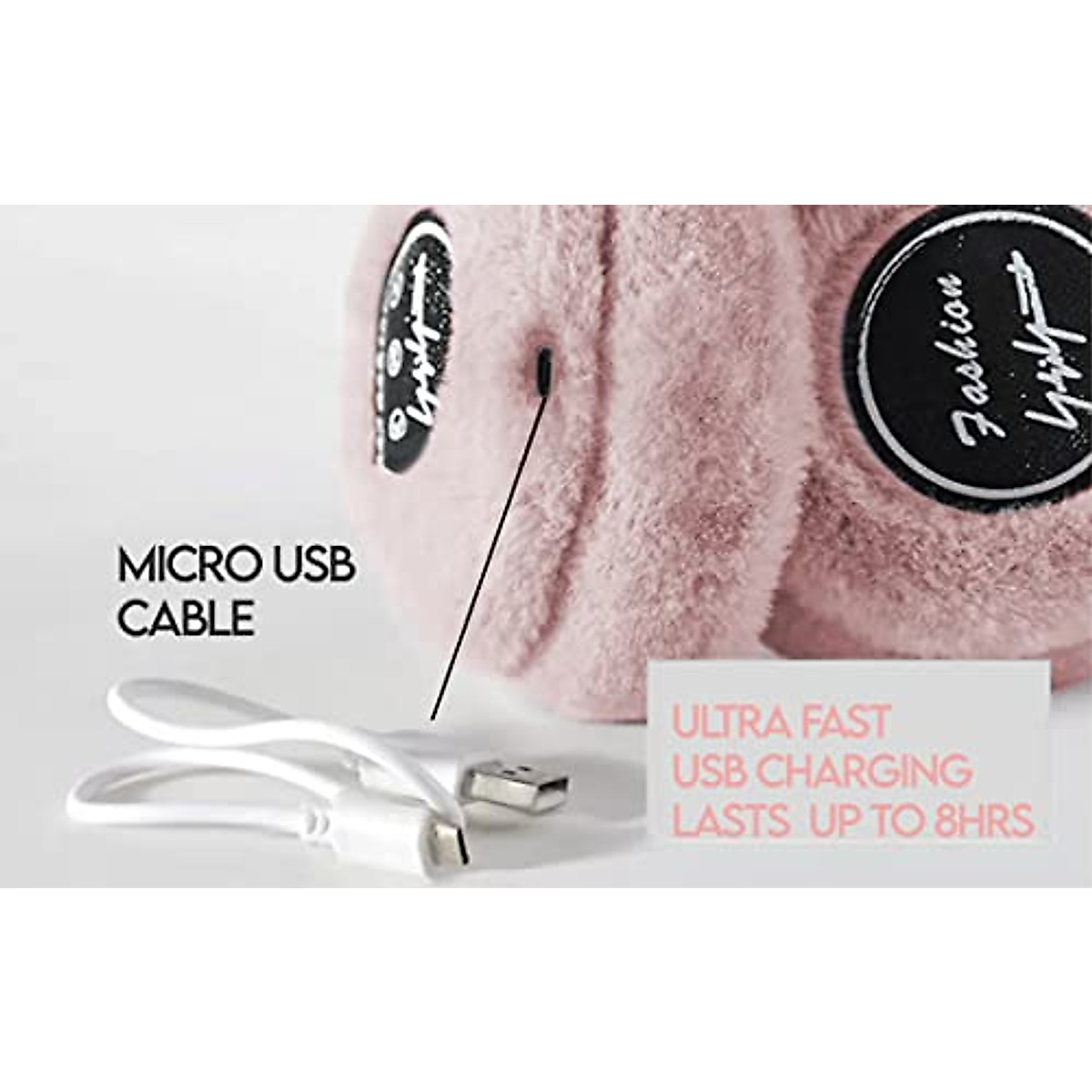 Acuvar Wireless Bluetooth 5.0 Rechargeable Over The Ear Headphone Earmuffs with Extra Soft and Warm Fabric, Microphone, Powerful Surround Stereo Bass and Passive Noise Cancelling (Pink)