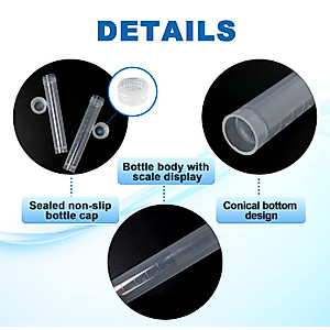 proturbo 60pcs 10ml Lab Plastic Frozen Test Tubes Plastic Graduated Vial Tube with Screw Caps Vial Seal Cap Container for Laboratory School Educational