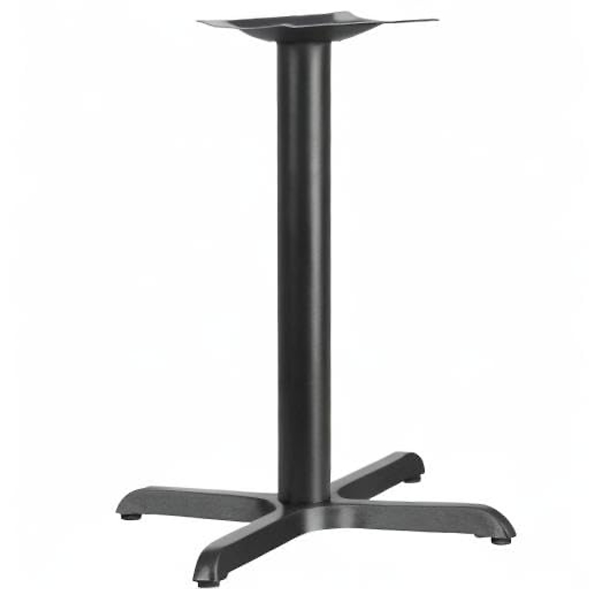 Flash Furniture Beverly 23.75" x 30" Restaurant Table X-Base with 3" Diameter Table Height Column, Commercial X-Base Cast Iron Table Base, Black