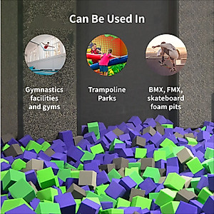 ENVIROLITE 8" Bulk Foam Cubes | Full Pallet of Premium Quality Foam Cubes for Foam Pits | for BMX Pits, Trampoline Parks, Ninja Gyms, Gymnastics & Skatepark Foam Pits | 396 Foam Cubes, Black