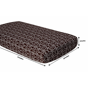 Bacati - Damask Brown/White Crib Fitted Sheet