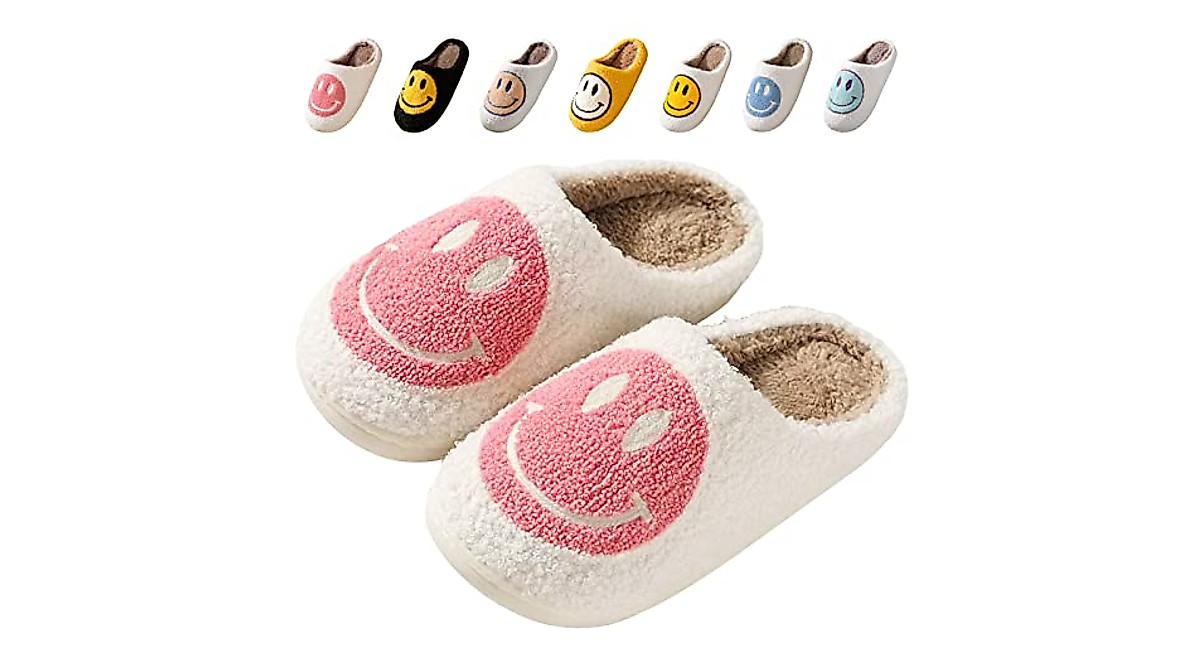 Cozy Smiley Face Slippers for Women - Comfy and Fun