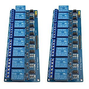 FainWan 2pcs 8 Channel DC 5V Relay Module with Optocoupler for UNO R3 MEGA 2560 1280 DSP ARM PIC AVR STM32 Rasp-Berry Pi