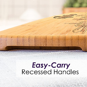 Totally Bamboo Ohio Extra-Large Charcuterie Board and Cheese Plate with Engraved Artwork, 30" x 8.5"