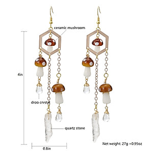 ZKBKJSPZJB Mushroom princess // mushroom earrings. Woodland earrings.Holographic Earrings………