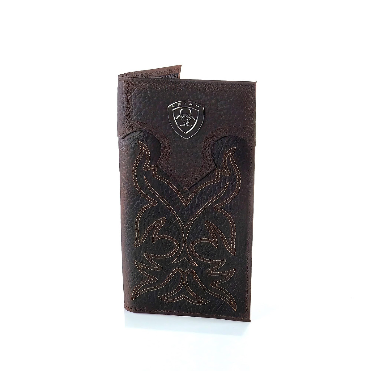 ARIAT Men's Boot-Embroidery Rodeo Tan Leather Wallet