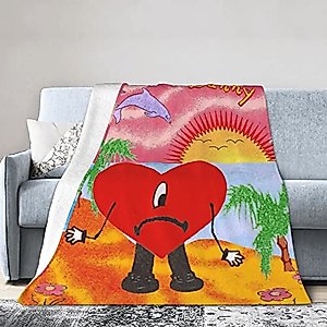 Bad Cute Bunny Throw Blanket Living Room Car Bedroom Warm Blankets Air Conditioning Blanket Fans Gifts 50"X40"