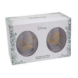 Disney Classics Collectible Stemmless Wine Glass Sets - 16 Ounces - Set of 2 (Lion King)
