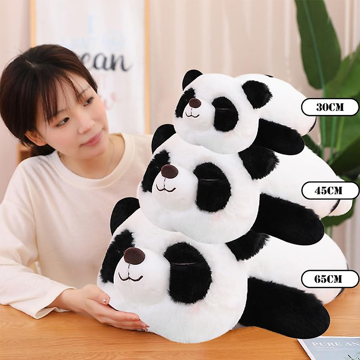 Evlooe Cute Panda Plush Toy, Panda Bear Stuffed Animal Plush Pillow Soft Cartoon Panda Plushies Body Pillow Gifts for Kids Girls(30cm/11.81inch)