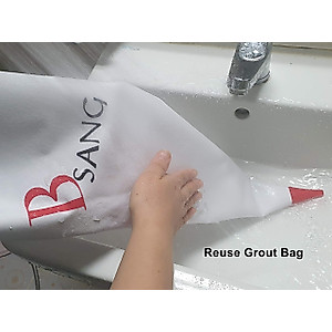 BSANG Tile Grout Masonry Mortar Bag, 13" by 24" Heavy Duty Vinyl Cement Piping Tool Tear Resistant Tip, Cement Sealer Bag (2-Pack)