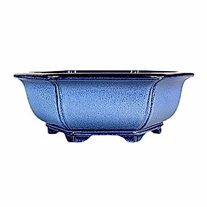 Outdoor Indoor Garden Plant Pots Hexagonal Oversized Plant Container Bonsai Flower Pot Alabaster Decorative Pot Orchid Pine Planting Pot with Drainage Hole Planting Pot