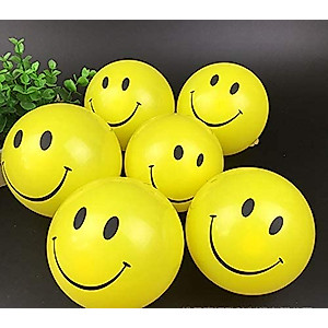 100pcs Smile Face Yellow 6 inch Balloons, 6 inch