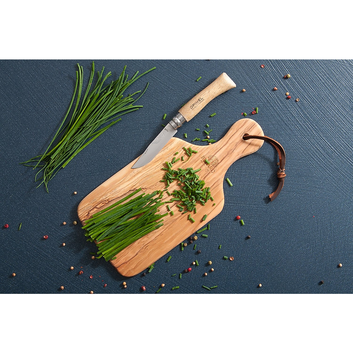 Berard 54071 French Olive-Wood Handcrafted Cutting Board with Handle, 10 Inch