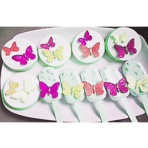 2 pcs Butterfly Silicone Molds,Mini Butterfly Fondant for DIY Chocolate Candy Pudding Gum Paste Cupcake Cake Topper Decoration Desserts Jelly Shots Handmade Ice Cream Ice Cube Crystal Soap Mould