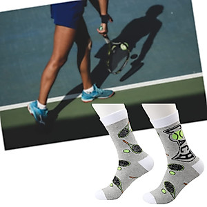 MBMSO Tennis Coach Gifts 2 Pair Tennis Coach Socks Appreciation Gifts for Tennis Coach Novelty Tennis Ball Socks (2 Pair Tennis Coach Socks)