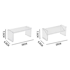 GRASARY Desktop Storage Shelf Stackable Clear Plastic Organizer Shelf, Dust-Proof,Large Capacity Cosmetic Rack Shelf Clear A