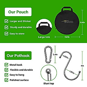 iPower Herb Drying Rack 2-Layer 2-Feet Hanging Mesh Net Dryer Collapsible with U-Shape Zippers, Pothook, Carabiner and Storage Pouch, for Hydroponics Flowers, Buds, Fruits, Seafoods, Clothes