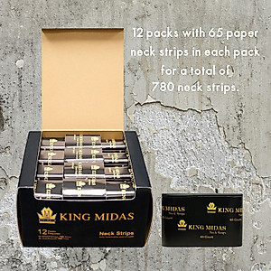 King Midas EmpireNeck Professional Stretch Paper Bands - 12 Pack Disposable Hair Cutting and Styling Accessories for Salons and Barbers