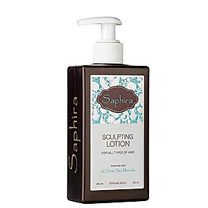 Saphira Sculpting Lotion for Medium To Firm Hold, Healthy Shiny Hair, for All Hair Types, Women and Men, Sulfate-Free, Paraben-Free, 8.5 Ounce, Original Packaging