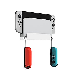 EJGAME Switch OLED White Steel Mount,Wall Mount Bracket Compatible with Nintendo Switch and Switch OLED-White