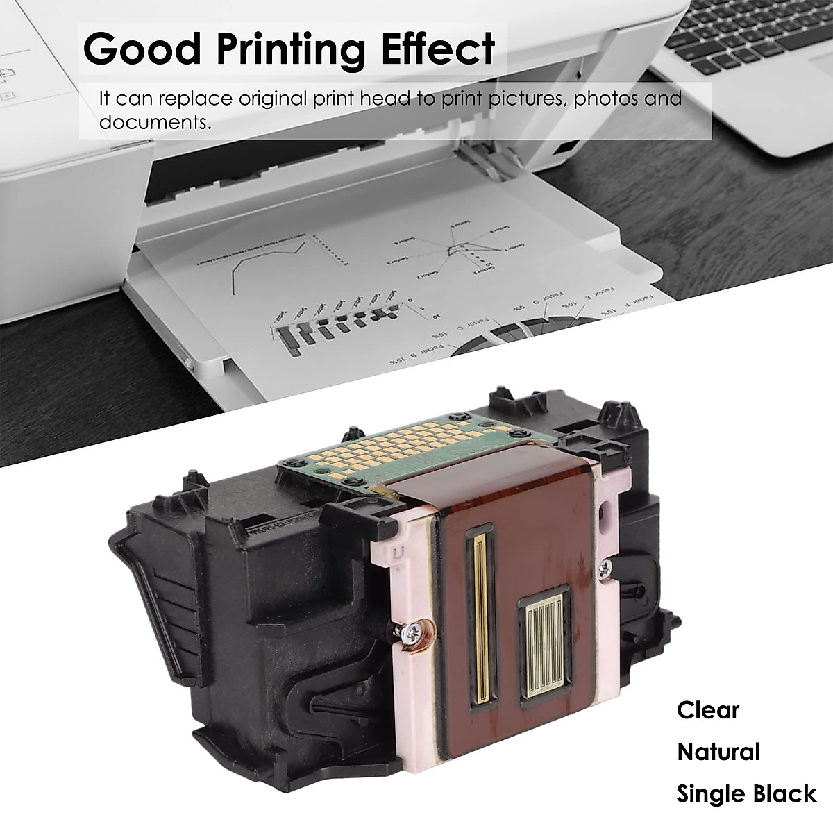 ASHATA Replacement QY6-0089 Printhead Print Head for Canon TS5080 TS6020 TS6050 TS6051 TS6052 TS6080 TS5050 TS5051 TS5053 TS5055 TS5070 - Single Black