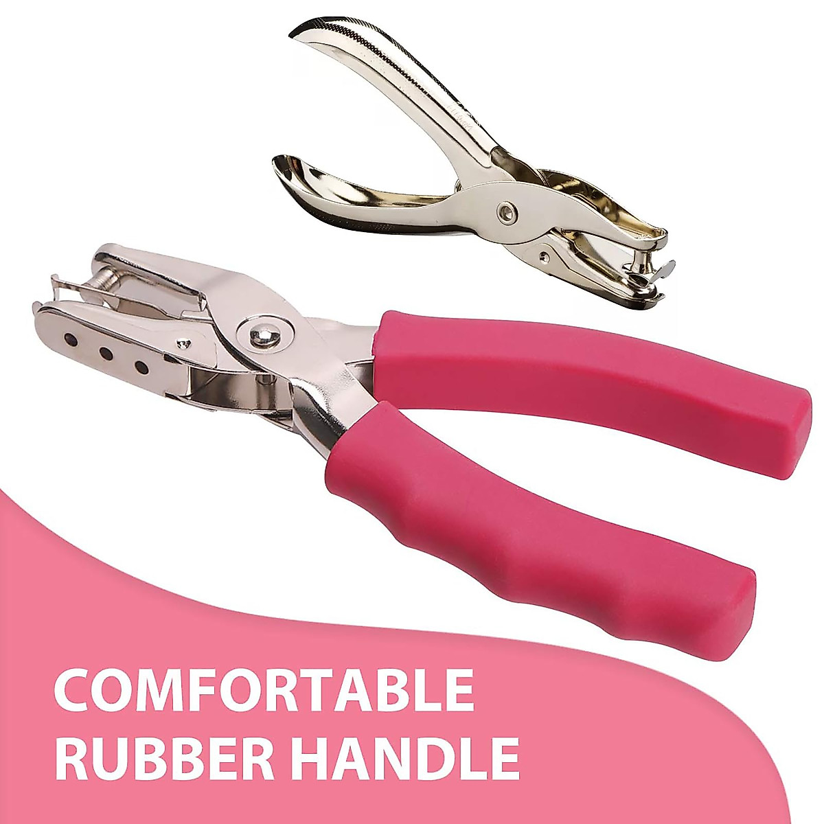 Craftinova Handle Punch ，3 Pack,1/4 inch of Hole Handheld Puncher ，with Soft Grip Handles,with 6 Sheet Capacity,Perfect for Home Office School Supplies,can be Used for Labels and Greeting Cards