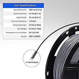 Flashforge PLA Filament 1.75mm, 3D Printer Filaments 0.5kg Spool-Dimensional Accuracy +/- 0.02mm for Adventurer 3 Series (White)