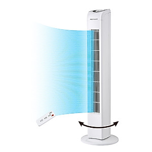 FREE VILLAGE JTF-03R 30'' Bladeless Tower Fan - 30 Inch Portable Tower Fan with Remote, 7.5 Hours Timer, 70° oscillation, Compact Size, 3 Modes and 3 Speed Settings, Safe for Kids and Pets, White