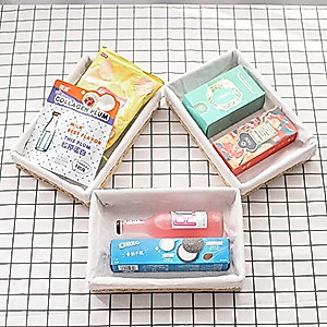 YRJJ Paper Rope Woven Storage Baskets, Delicate Storage Box for ShelvesBathroomKitchenLiving RoomOffice DeskBedroom. (Khaki) , 11.8x7.8x2.3 inches