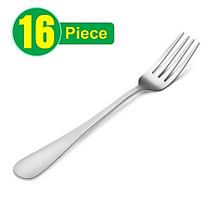 Targzier Dinner Forks,Set of 16 Top Food Grade Stainless Steel Silverware Forks,Forks Silverware,Mirror Polished Fork Set for Home Kitchen,Restaurant,Elegant Stainless Steel Forks,Dishwasher Safe