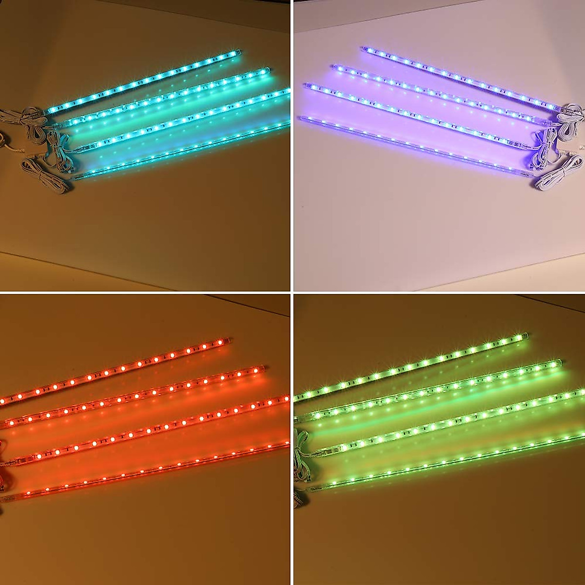 Cefrank 4X 16 Inches (40cm) Linkable RGB LED Light Bar Kit for Display Cabinet - Multi-Colors
