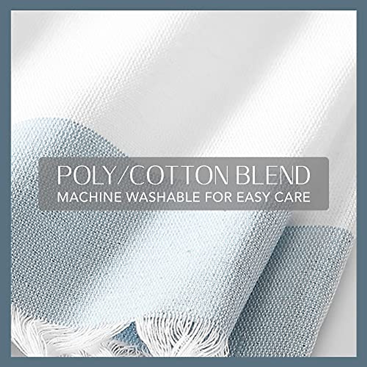 Elrene Home Fashions Boho Harper Stripe Knotted-Tassel Hand Towels, 16 Inches by 30 Inches, Set of 2, Cotton, Spa Blue