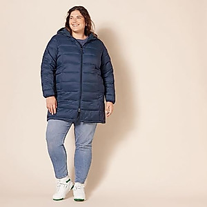Amazon Essentials Women's Regular-Fit Lightweight Water-Resistant Packable Hooded Puffer Coat (Available in Plus Size), Navy, X-Large