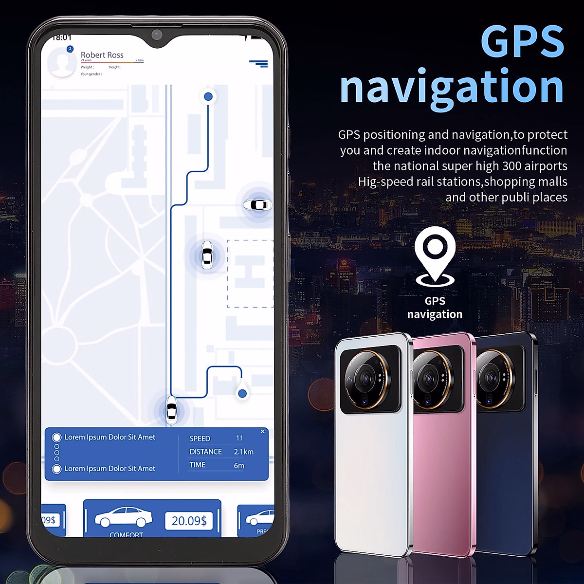 Vikye M12S Ultra Unlocked 5G Smartphone 6.5in HD Screen for Android 12 6GB RAM 256GB ROM WiFi Mobile Phone with Front 8MP Rear 16MP Camera 100 240V (US Plug)