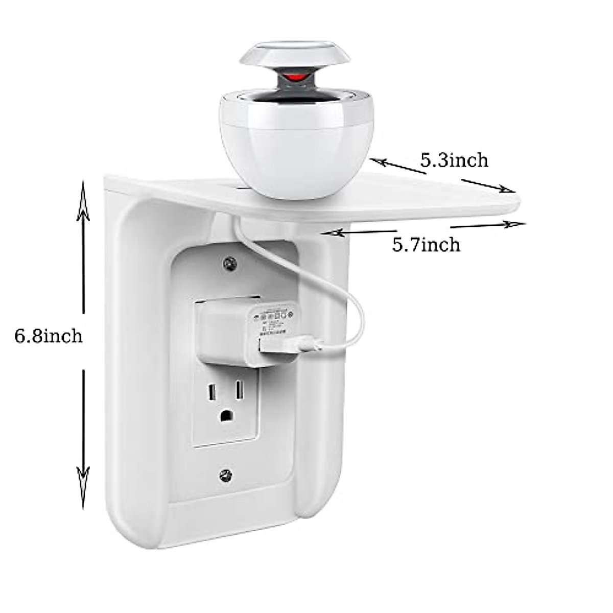 SDlumeiy Standard Vertical Duplex Decorative Socket Bracket，Socket Rack Wall Bracket，Home Wall Shelf for Bathroom Organizer（5.7x5.3x6.8inch） White 2pack