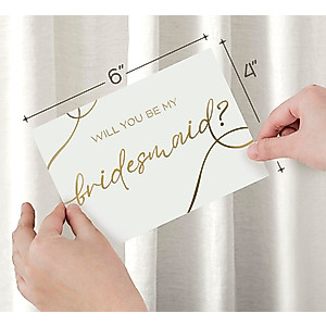 Bridesmaid Proposal Cards - 12 Cards With Envelopes - Includes Will You Be My Bridesmaid, Maid of Honor, Matron of Honor, Flower Girl Cards